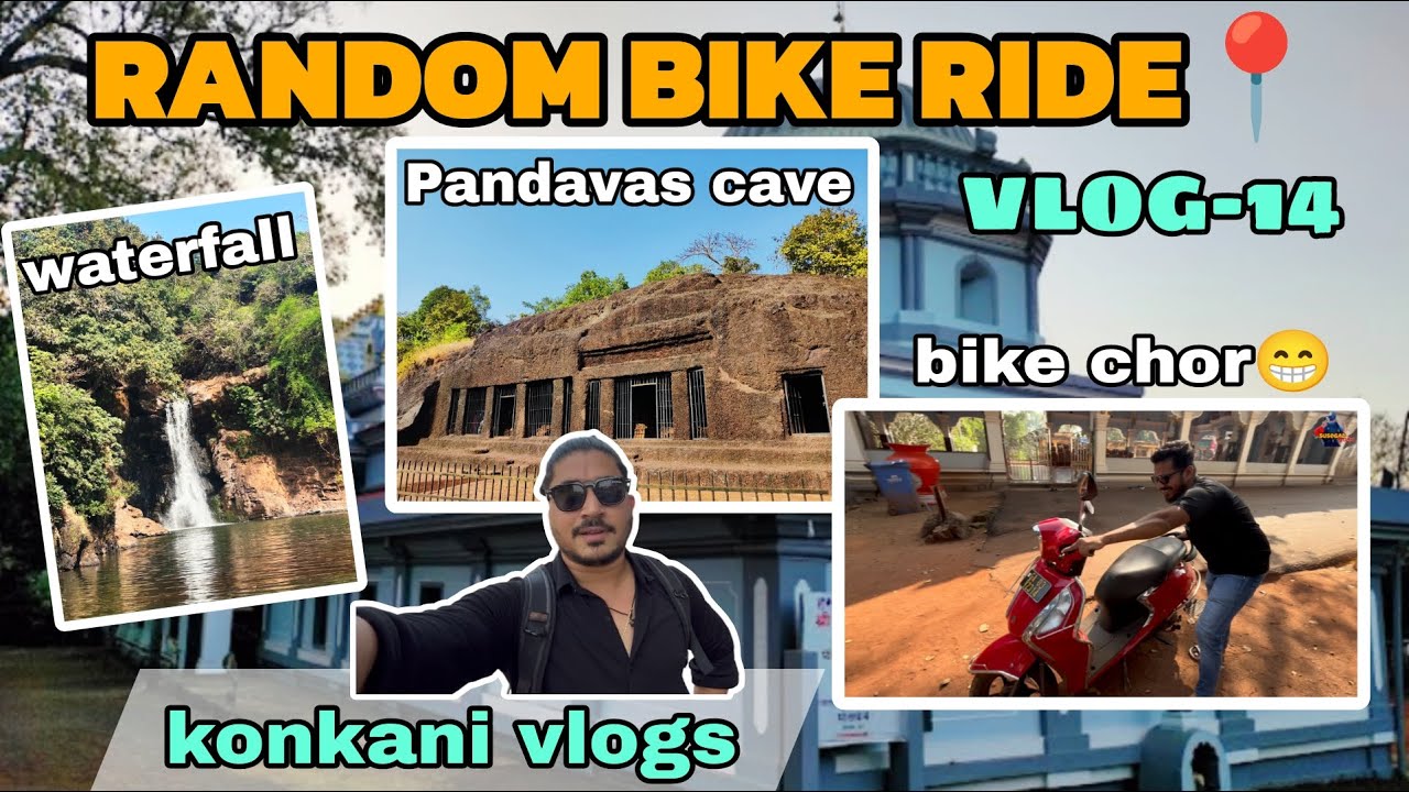 HARVALEM WATERFALLS | PANDAVA CAVE | RANDOM RIDE | KONKANI VLOGS | VLOG ...