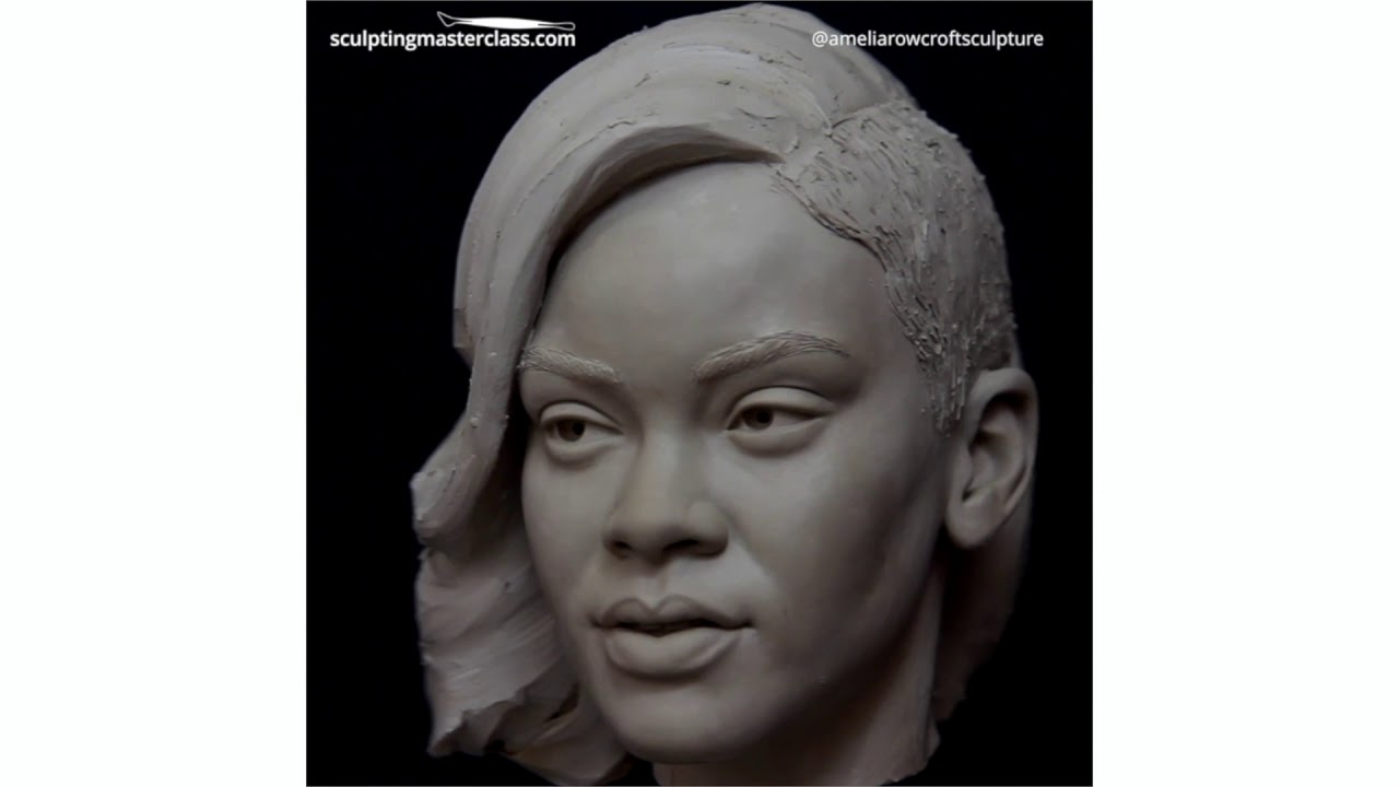 Sculpting a portrait of Rihanna in water-based clay - Amelia Rowcroft ...