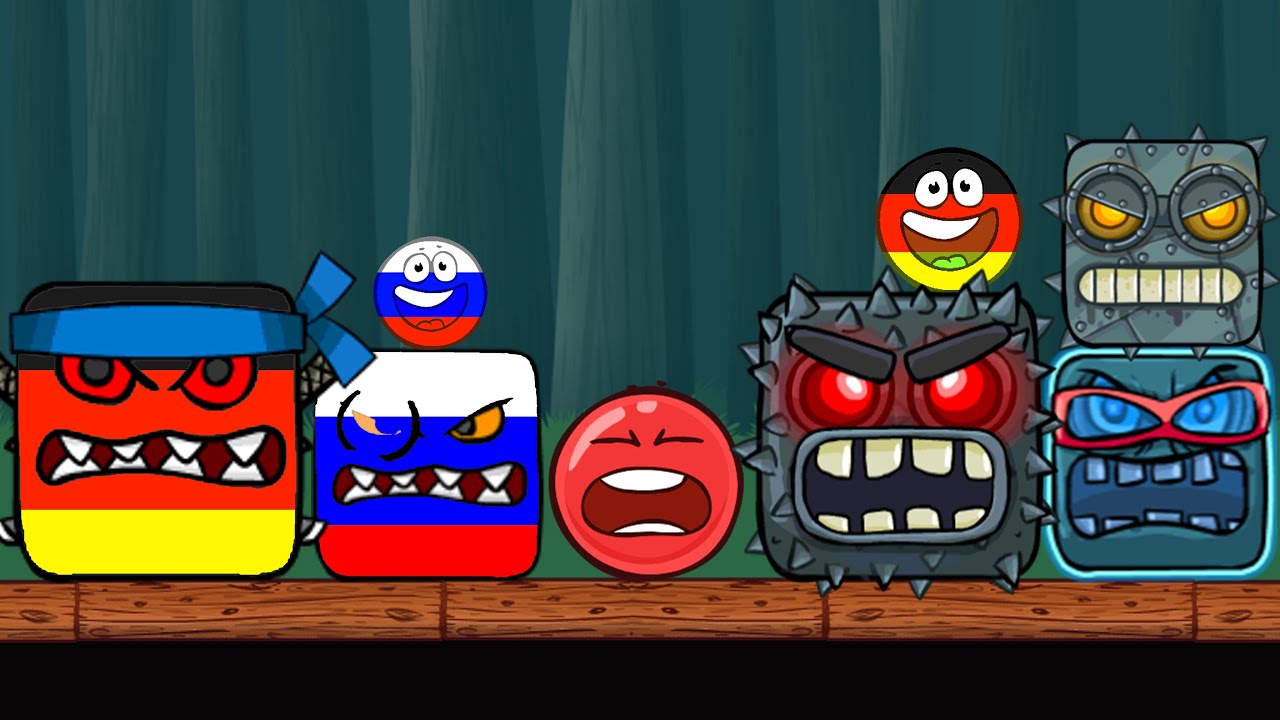 RED BALL 4: RUSSIA & GERMANY Duo Red Ball vs ALL BOSSES 'Fusion Battle ...