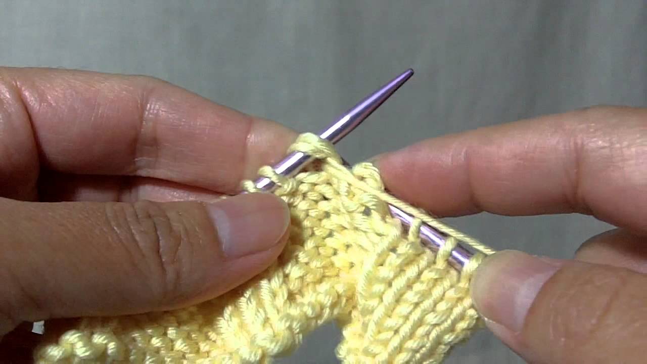 How to knit P2tog (Purl two together) - Decreasing 1 stitch - YouTube