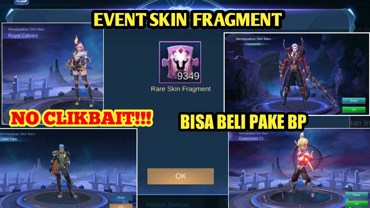 CARA DAPETIN RARE SKIN FRAGMENT SECARA GRATIS EVENT MOBILE LEGEND BANG ...