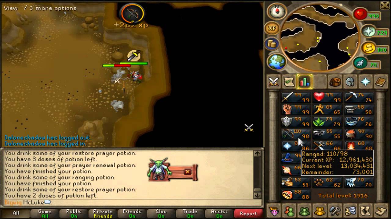 Runescape 99 range - Timelapse (200K exp in 2 minutes) - YouTube