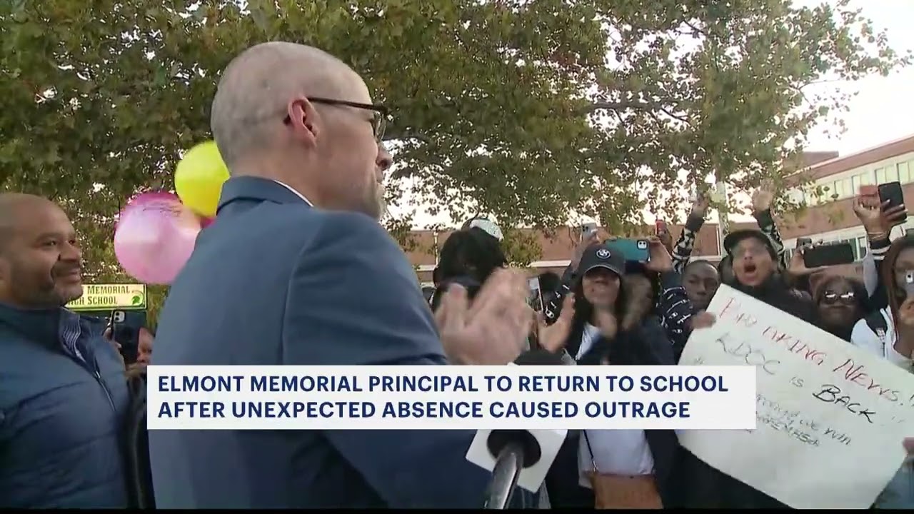 Beloved Elmont Memorial H.S. principal returns to school following ...