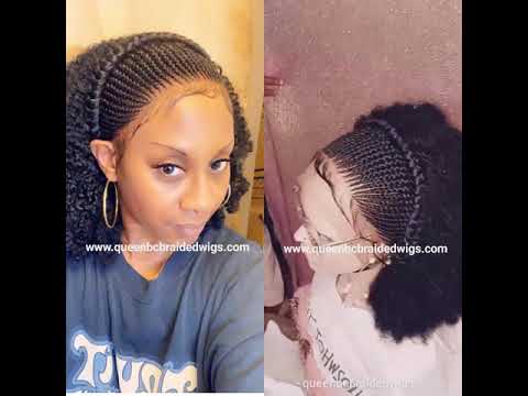 straight back cornrow with puff - YouTube