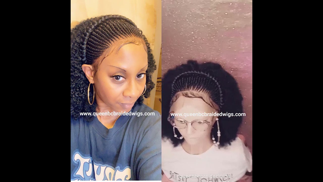 straight back cornrow with puff - YouTube