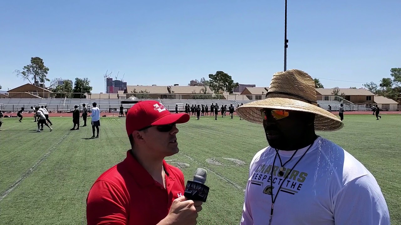 Clark HS head coach, Ricky Pickens at the Raiders NFL 11-ON event - YouTube