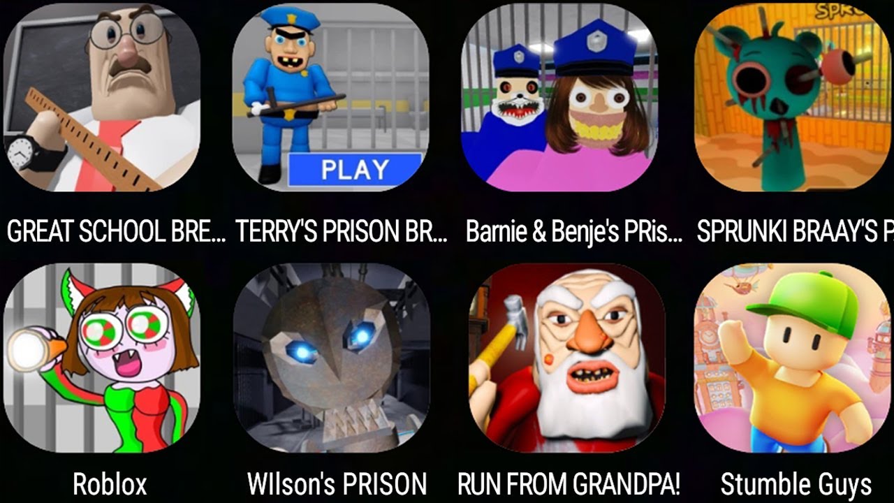 GREAT SCHOOL BRE,TERRY'S PRISON BR,SPRUNKI BRAAY'S RUN,WLLson's PRISON ...