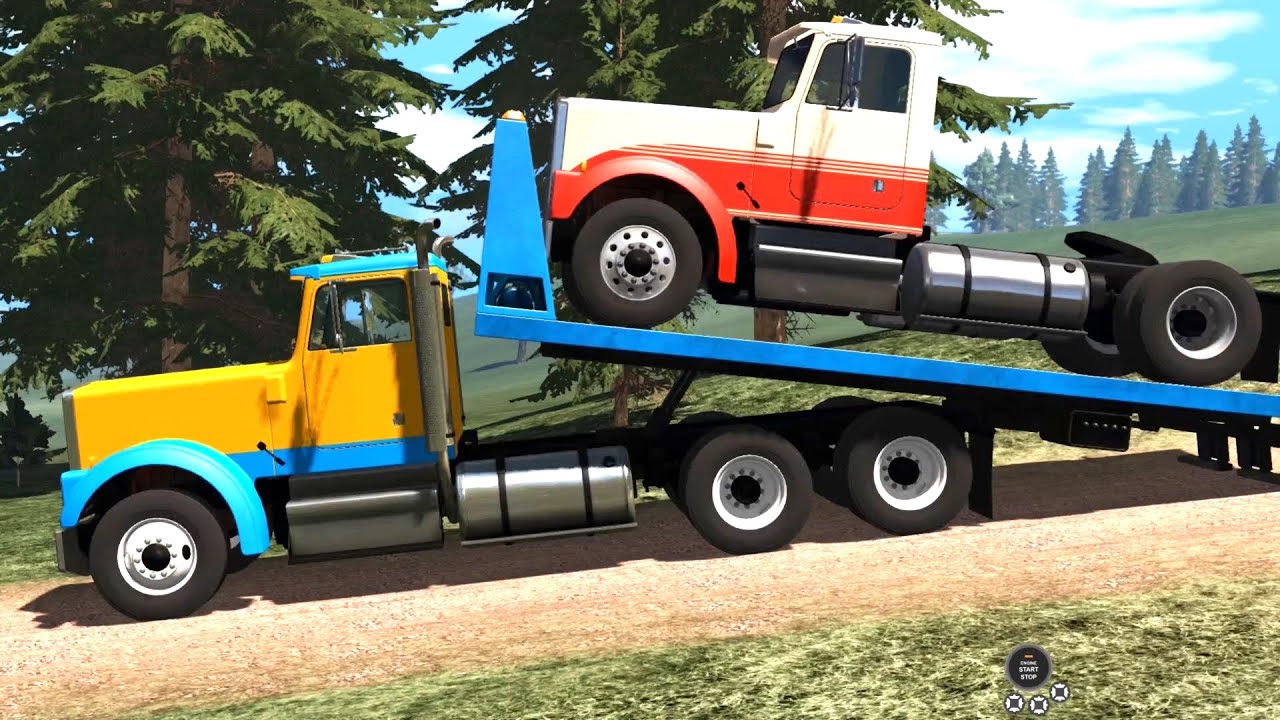 BeamNG Drive - T75 Rollback Truck Transporting a Semi Truck Part 1 ...