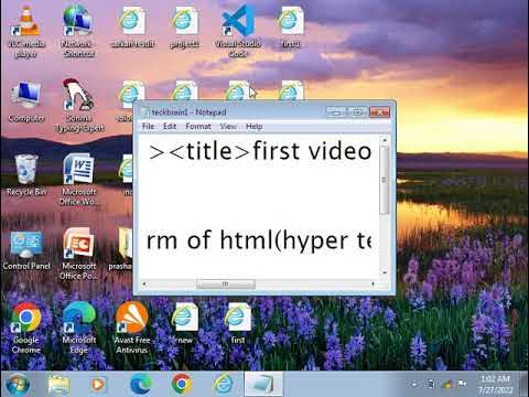 how to run on simple html program creating notpad - YouTube