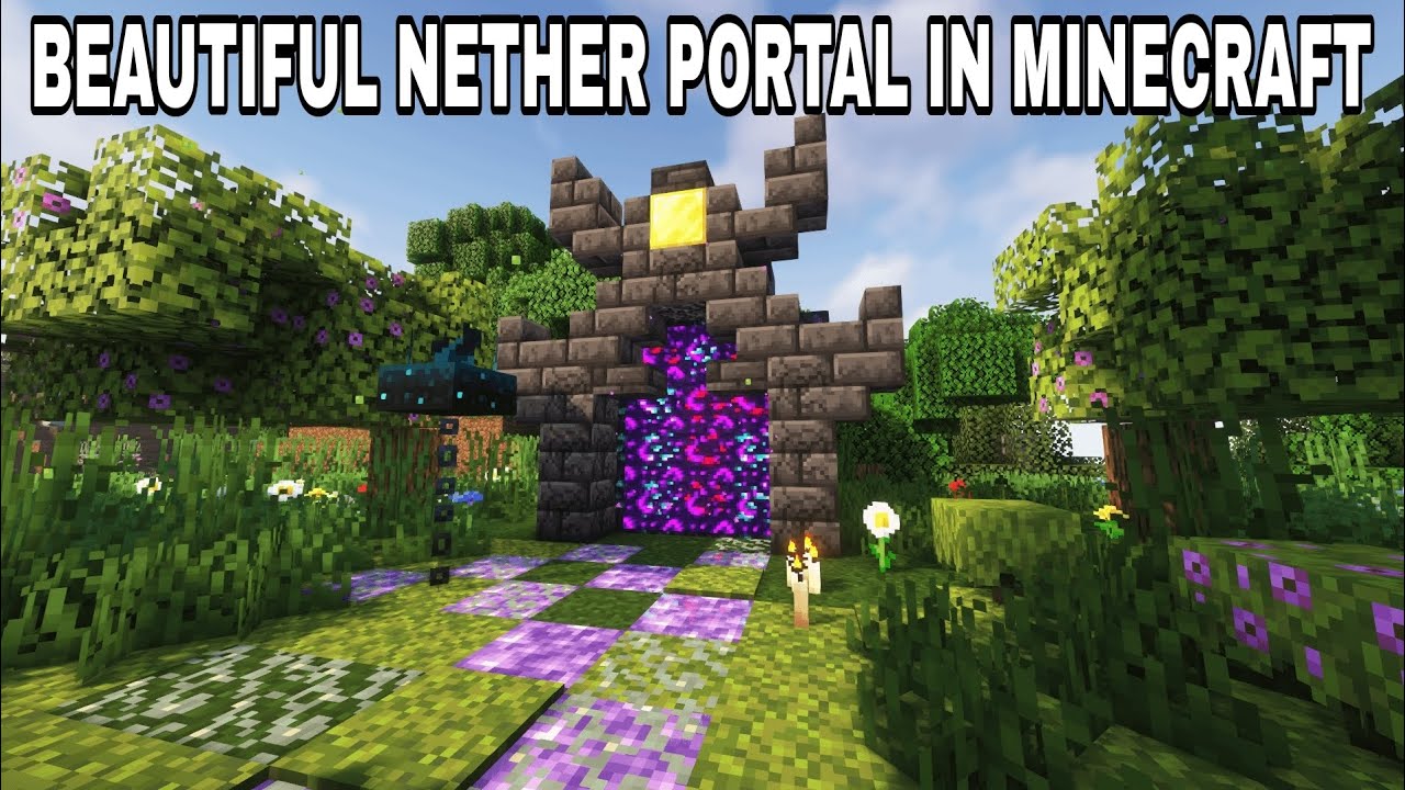 Minecraft | How To Build A Nether Portal | Nether Portal Design ...