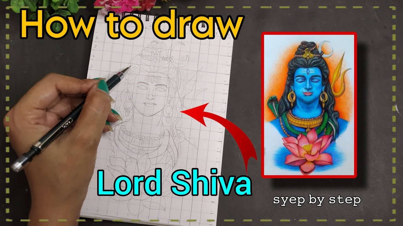 How To Draw Lord Shiva🙏🏻🕉/Outline tutorial /shiva drawing - YouTube