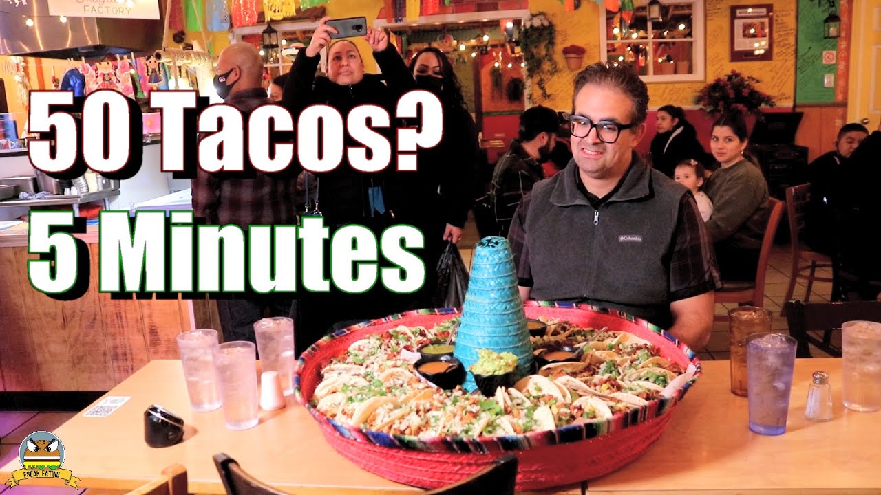 $150 Las Vegas Taco Challenge: 50 Tacos in 5 (Short) Minutes | Freak ...