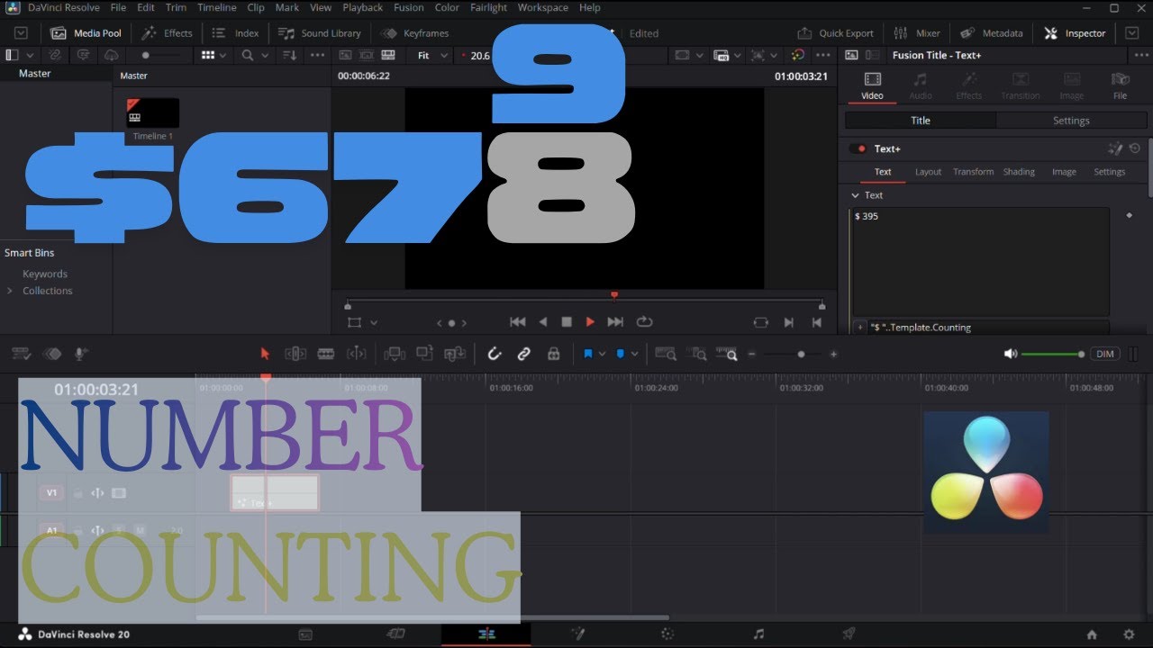 Number Counting Effect in 2 minutes - The Easy Way in Davinci Resolve ...