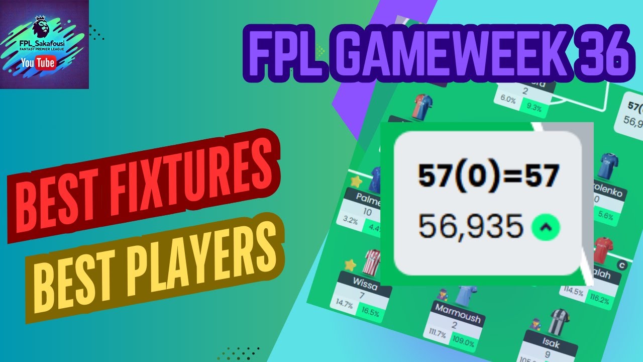 FPL GAMEWEEK 36 - DEADLINE TIPS - YouTube