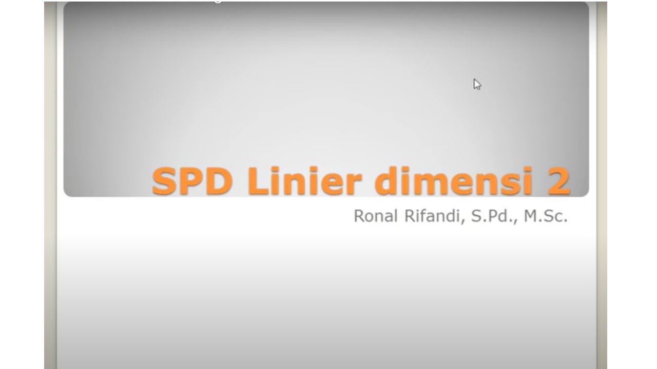 PDB: Solusi Umum SPD Linier Homogen dimensi 2 - YouTube