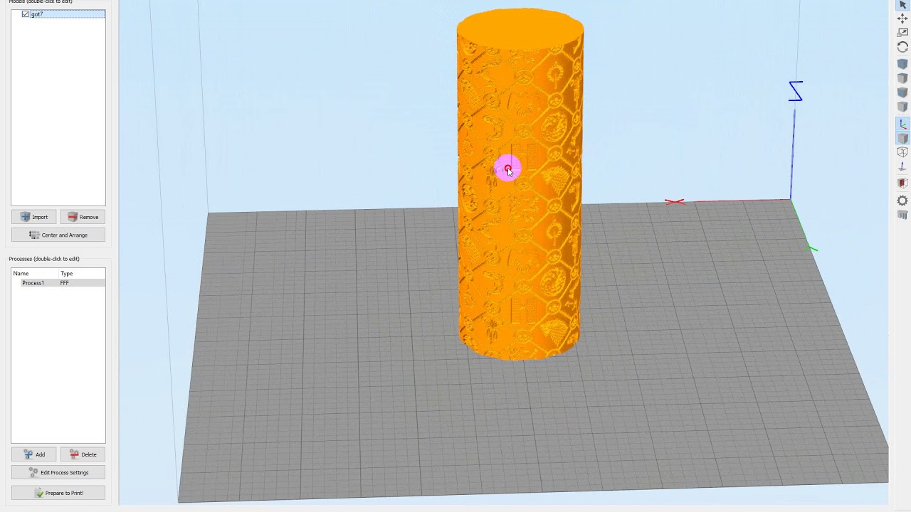 Rolling Pin with Pattern - 3D Printing - YouTube