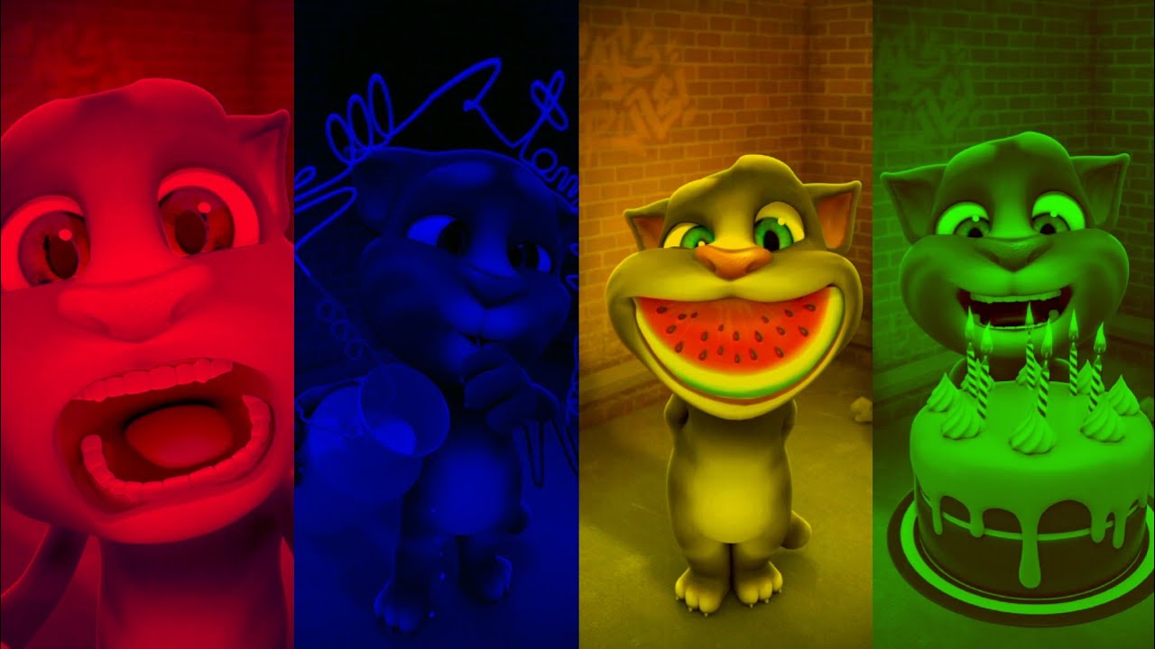 MY Talking Tom Colors Cartoons Effects || Talking Tom Outfit 7 Effects ...