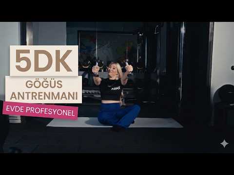 5 Dakikada Göğüs Sıkılaştırma Antrenmanı | Evde Dambılla Spor | Öykü Başar