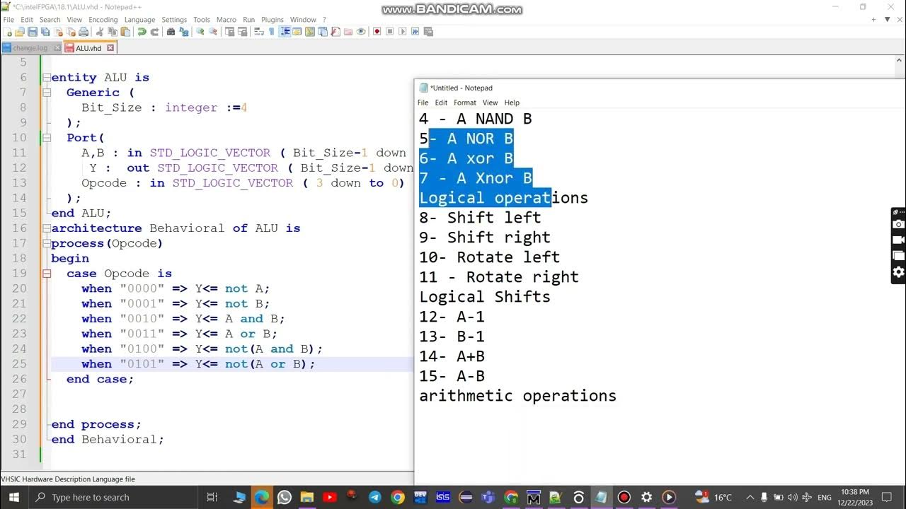 شرح VHDL code for ALU - YouTube