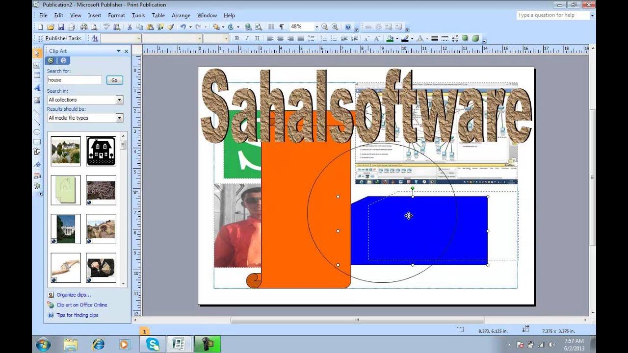 Lesson 08 Inserting a Photo into a Shape Box - Microsoft Publisher 2007 - Sahalsoftware - YouTube