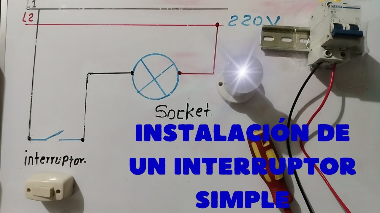 COMO INSTALAR UN INTERRUPTOR Y SU FOCO SUPER FACIL - YouTube