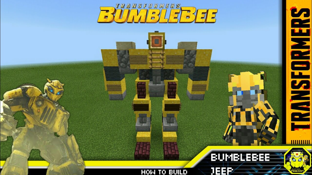 Minecraft- how to build Bumblebee jeep form 🐝Bumblebee movie วิธีสร้าง บัมเบิ้ลบีร่างรถจิ๊ป ...