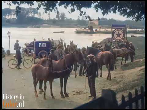 Stadsbeelden oud Zwolle 1924, ingekleurde film met geluid. Colorized footage sound added.