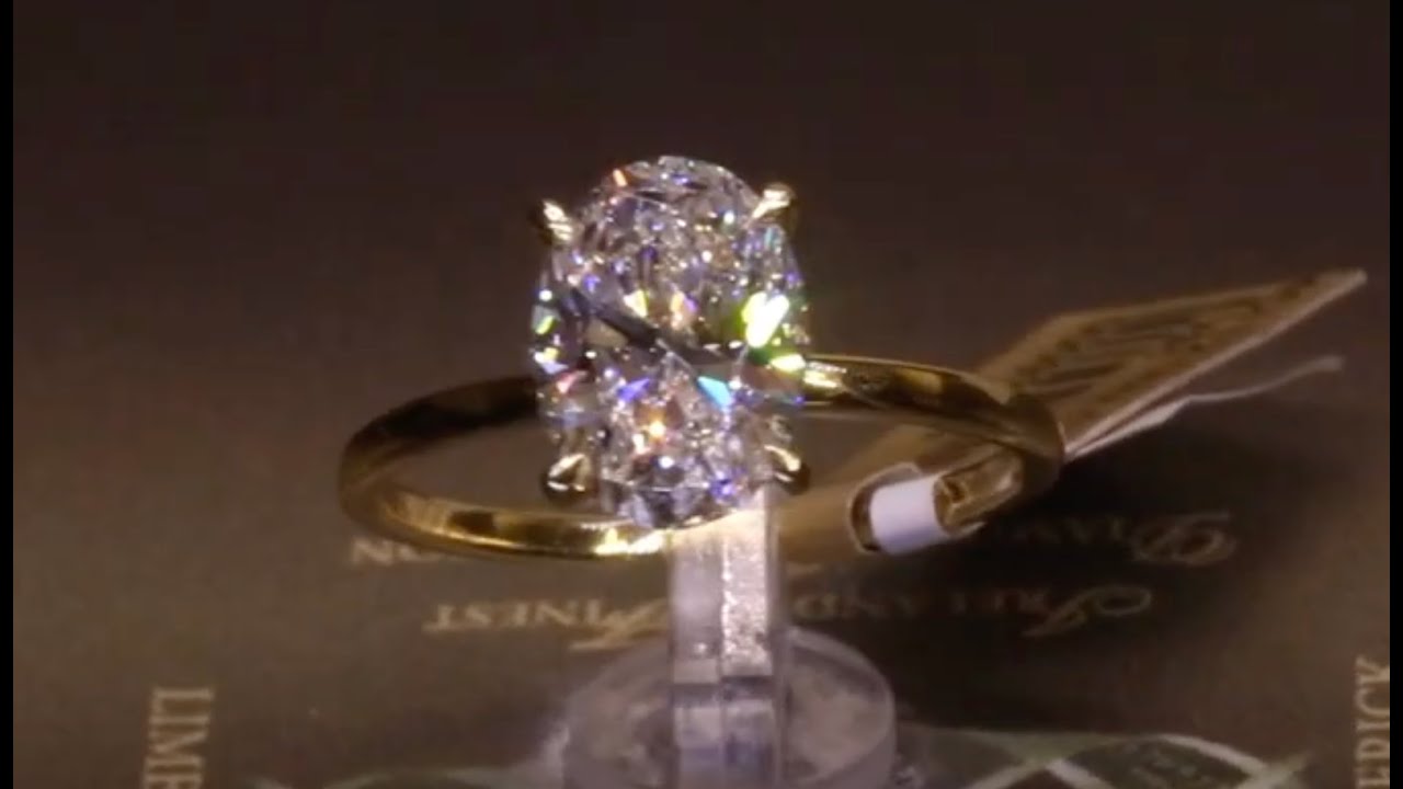 #93244 | T2.14ct/C2.07ct | Oval Solitaire with Hidden Halo | 18ct Yellow Gold - YouTube