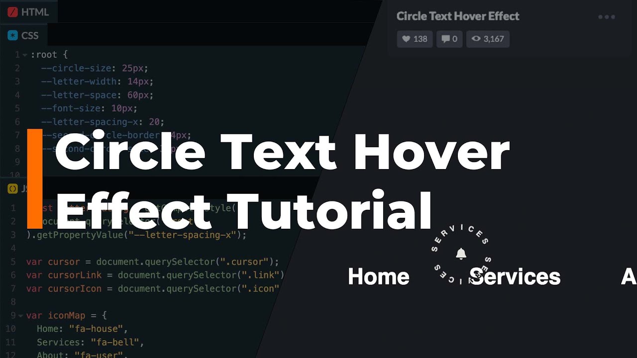 Circle Text Hover Effect Css And Js Tutorial Youtube 0088