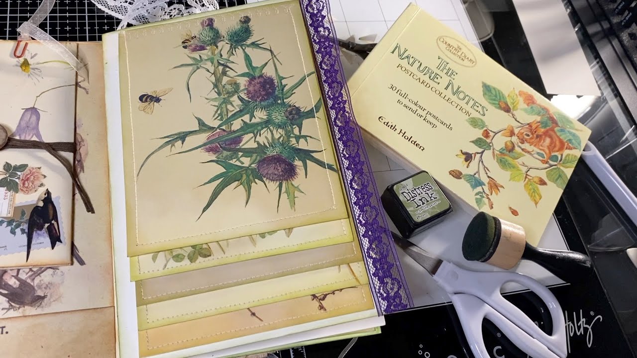 Edith Holden Junk Journal - Postcard Waterfall - YouTube