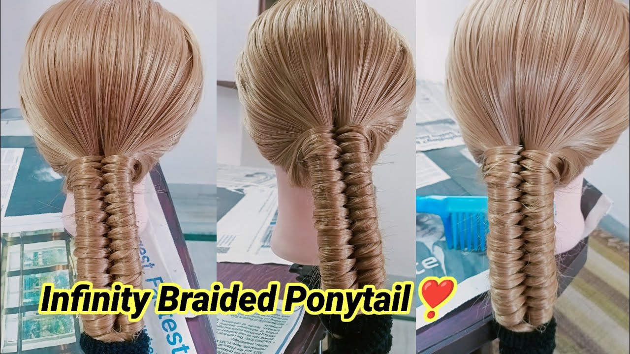 Infinity Braided Ponytail ️#bridal Hairstyle#Unique braid#Hairtutorial# ...
