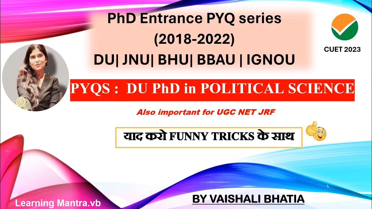 PYQ POLITICAL SCIENCE| Phd CUET 2023 AND NTA UGCE NET DEC 2023| RET ...
