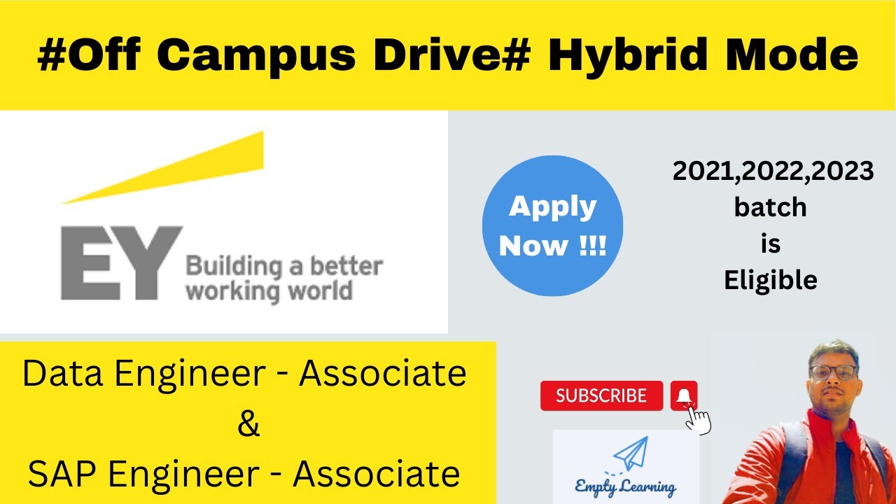 Ey Off Campus Drive 2021 2022 2023 Graduates Batch Eligible Job Hiring Dataengineers