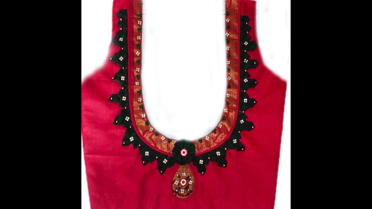 Saree border and designed with Saree coloured precious blouse design# ...
