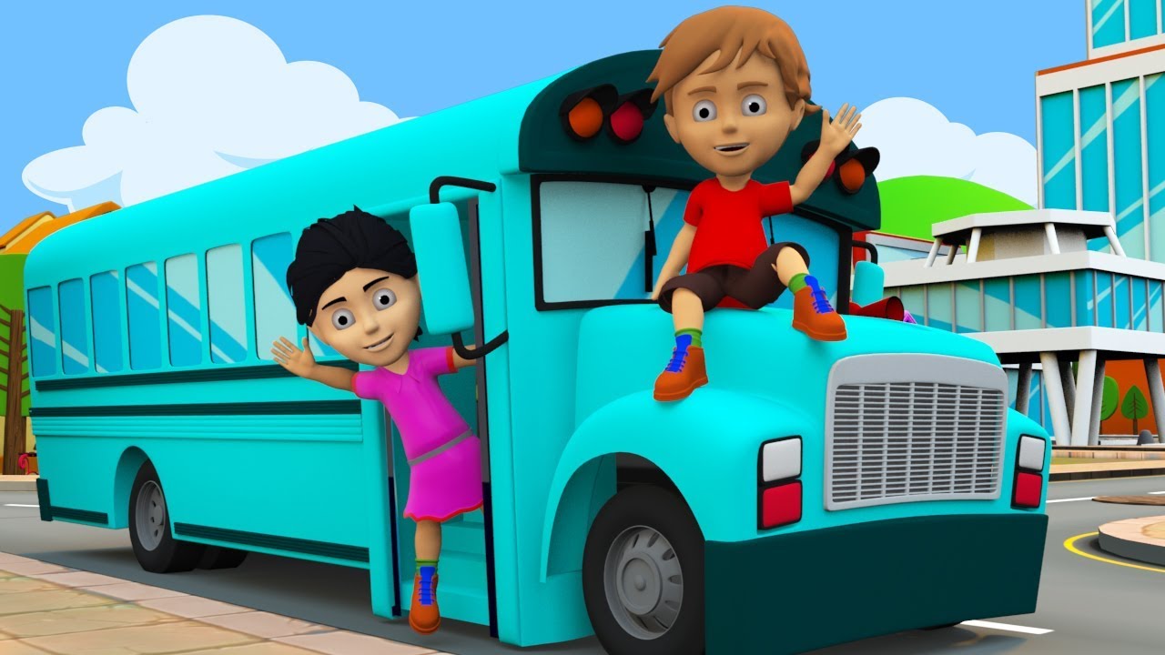 Wheels On The Bus | Kindergarten Nursery Rhymes For Children | Cartoon ...