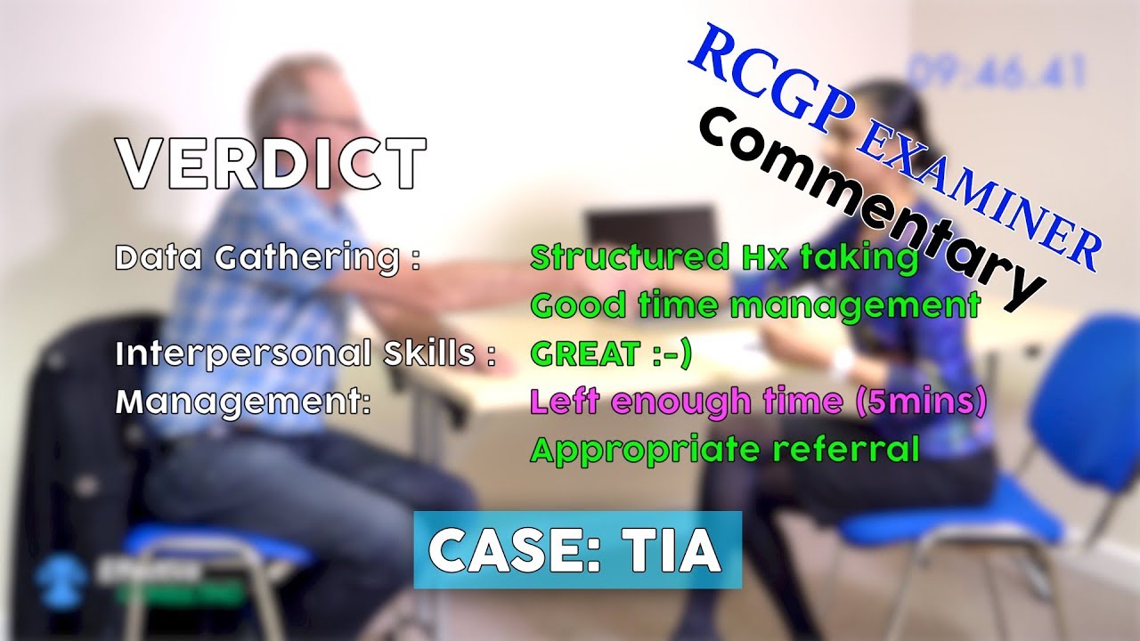 TIA with RCGP EXAMINERS COMMENTARY // MRCGP EXAM PRACTICE // CSA Prep ...