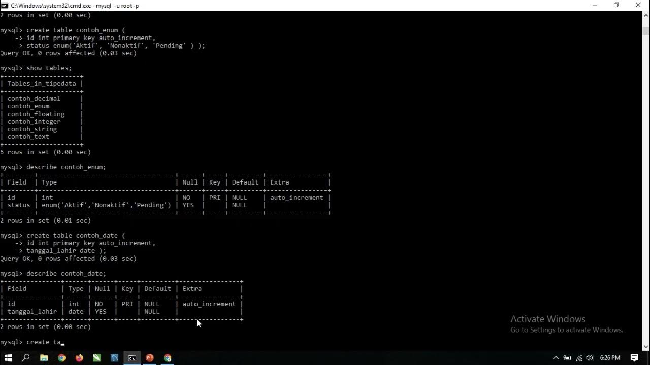 Mysql Database dan Tipe data - YouTube
