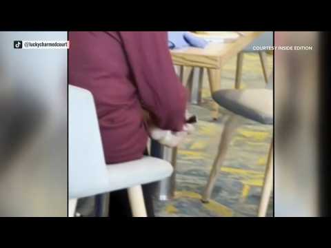 Viral video shows woman scratching foot with fork on cruise