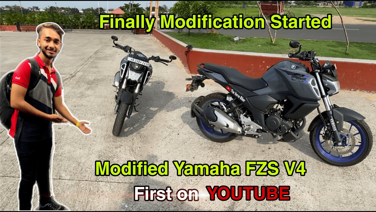 Yamaha FZS V4 Modified 🔥| Finally Modification started 😍| #modified # ...