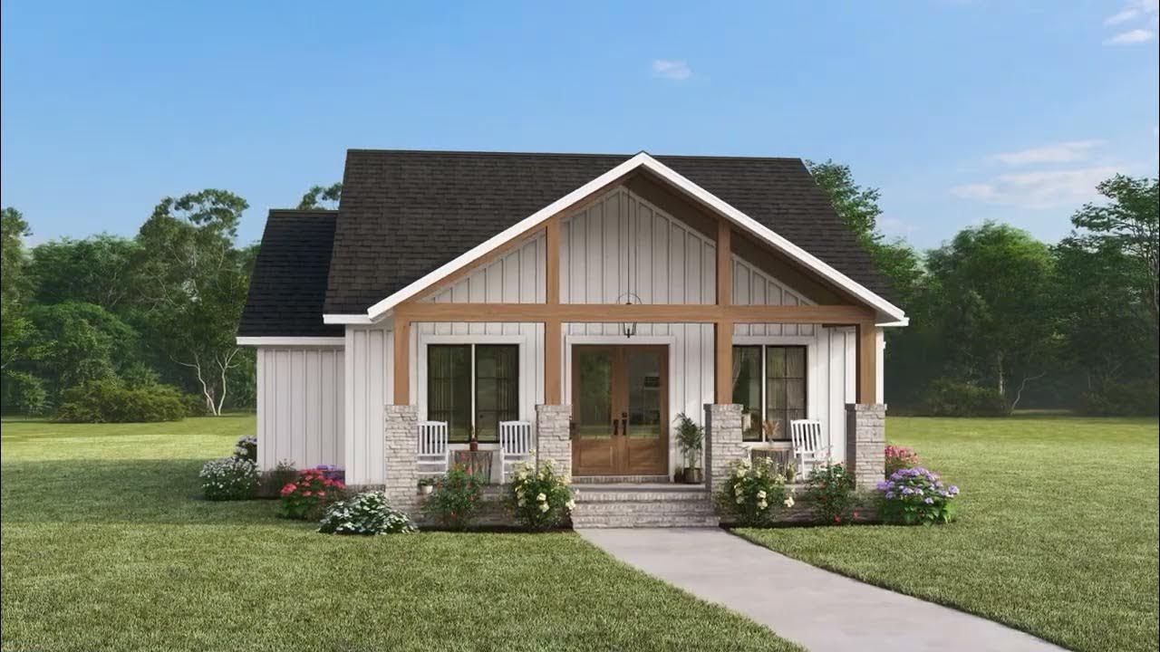 MODERN FARMHOUSE PLAN 041-00326 WITH INTERIOR - YouTube