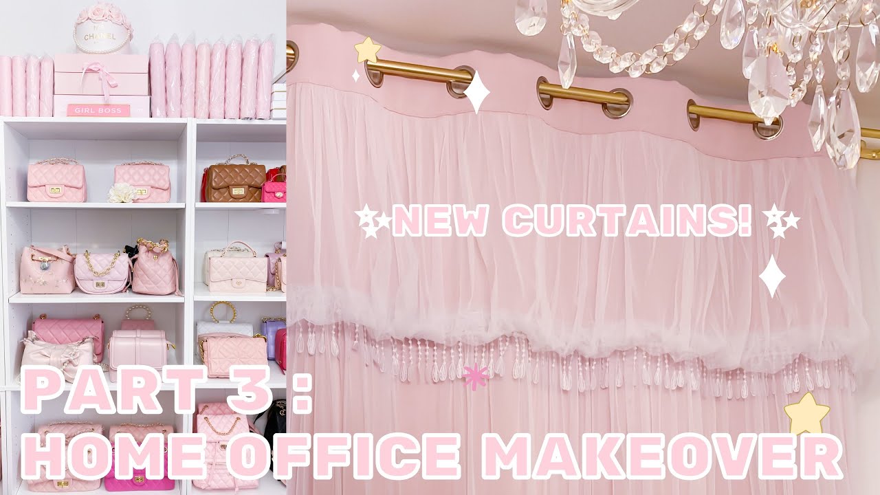 PART 3 : SMALL BUSINESS HOME OFFICE MAKEOVER | NEW CURTAINS & PACKING ...