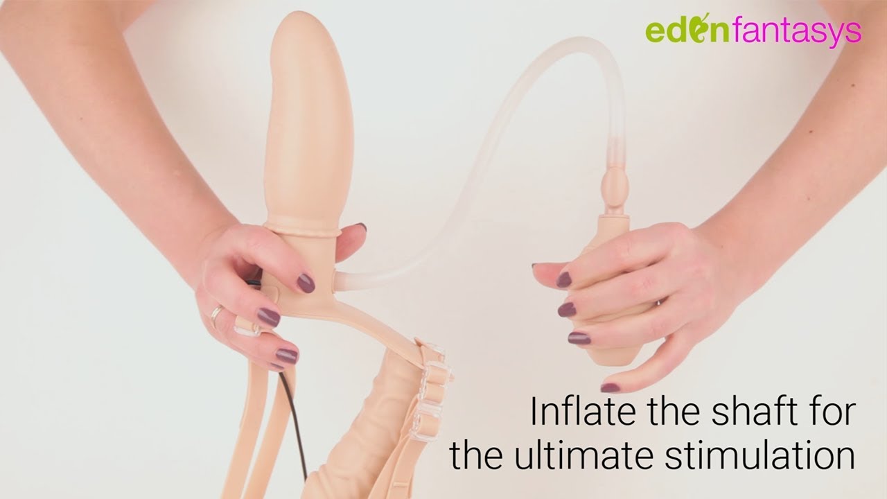 Inflatable Silicone Dual Strap On Harness And Vibrating Strap On Set
