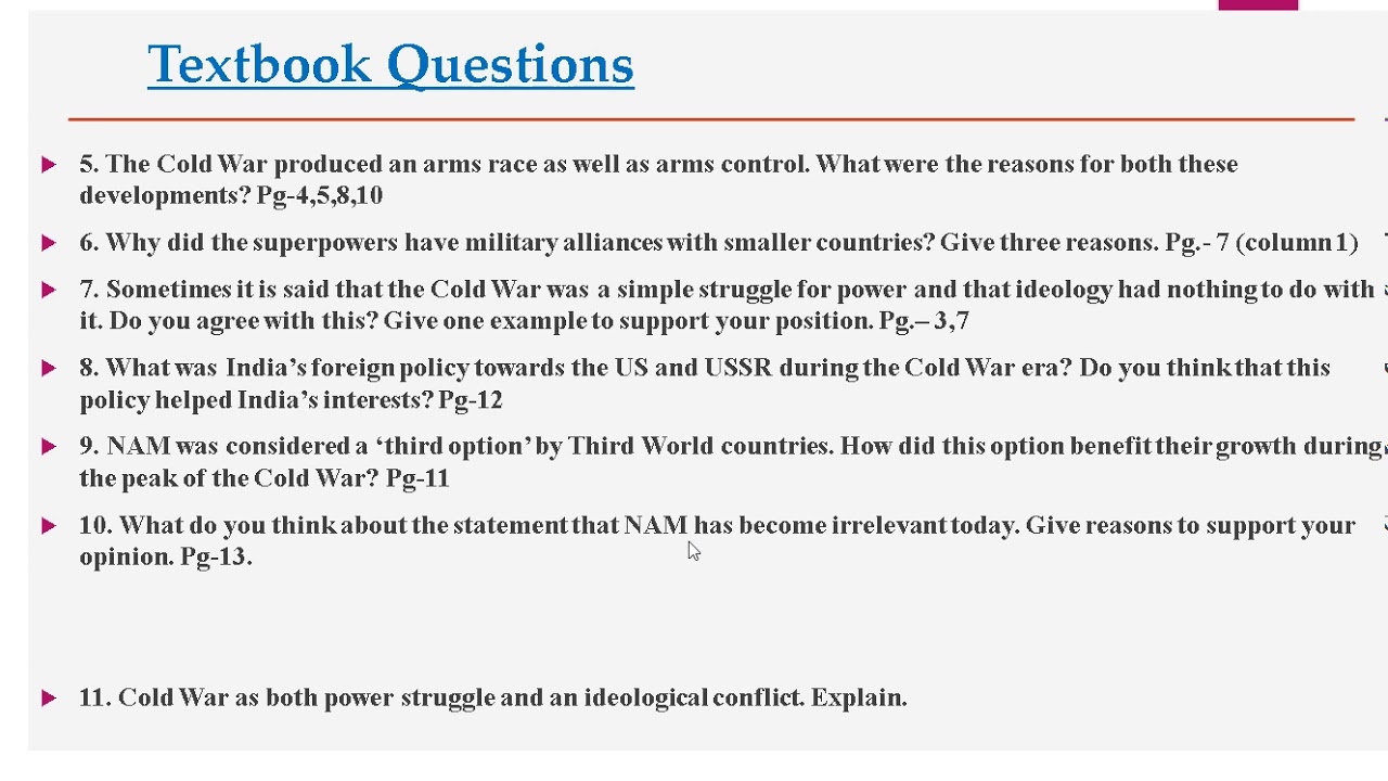 12 Pol Sc Cold War Text Book Question Discussion - YouTube
