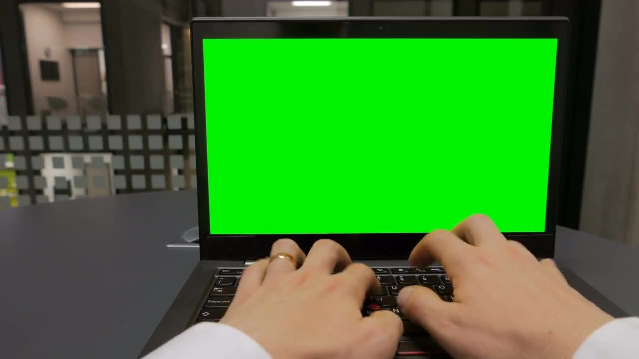 Typing On Green Screen Laptop Stock Video - YouTube