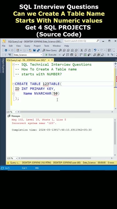 Learn Advanced Sql Tricky Technical Real Scenario Interview Queries Sqlinterviewquestions Youtube