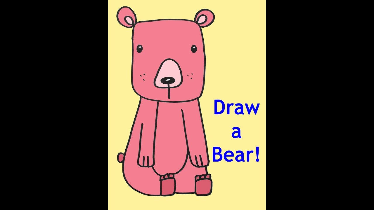 How to Draw a Bear Drawing Tutorial for Kids by Doodleacademy - YouTube