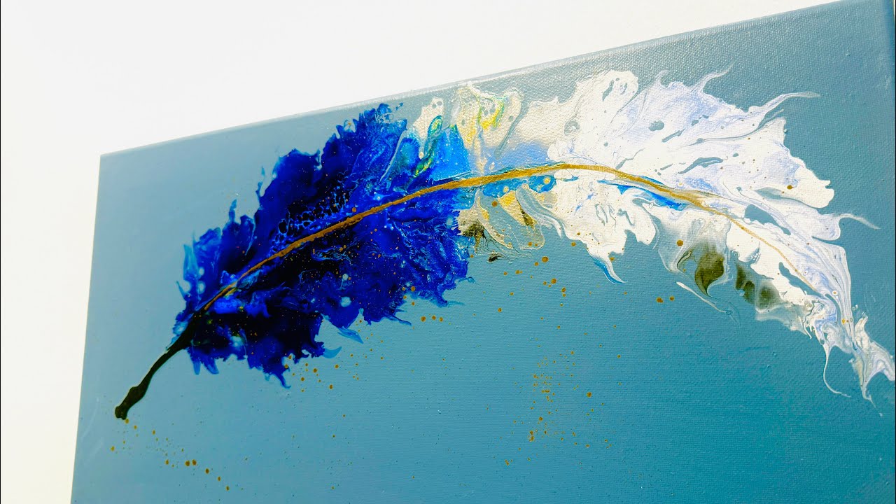 Create a Stunning Feather with Fluid Art! | Step-by-Step Acrylic Pour ...