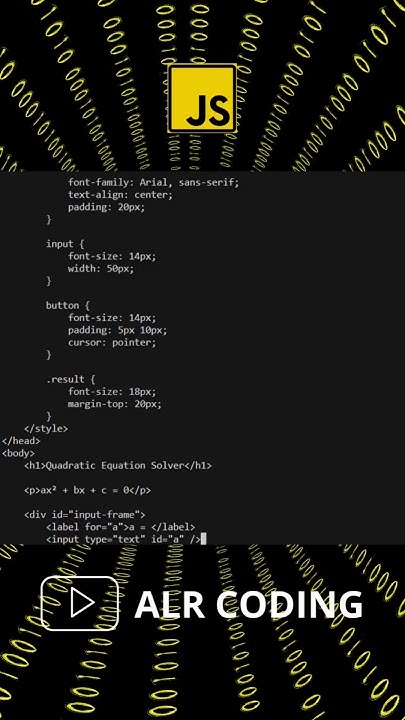 How to make a Quadratic Equation Solver in JavaScript - YouTube