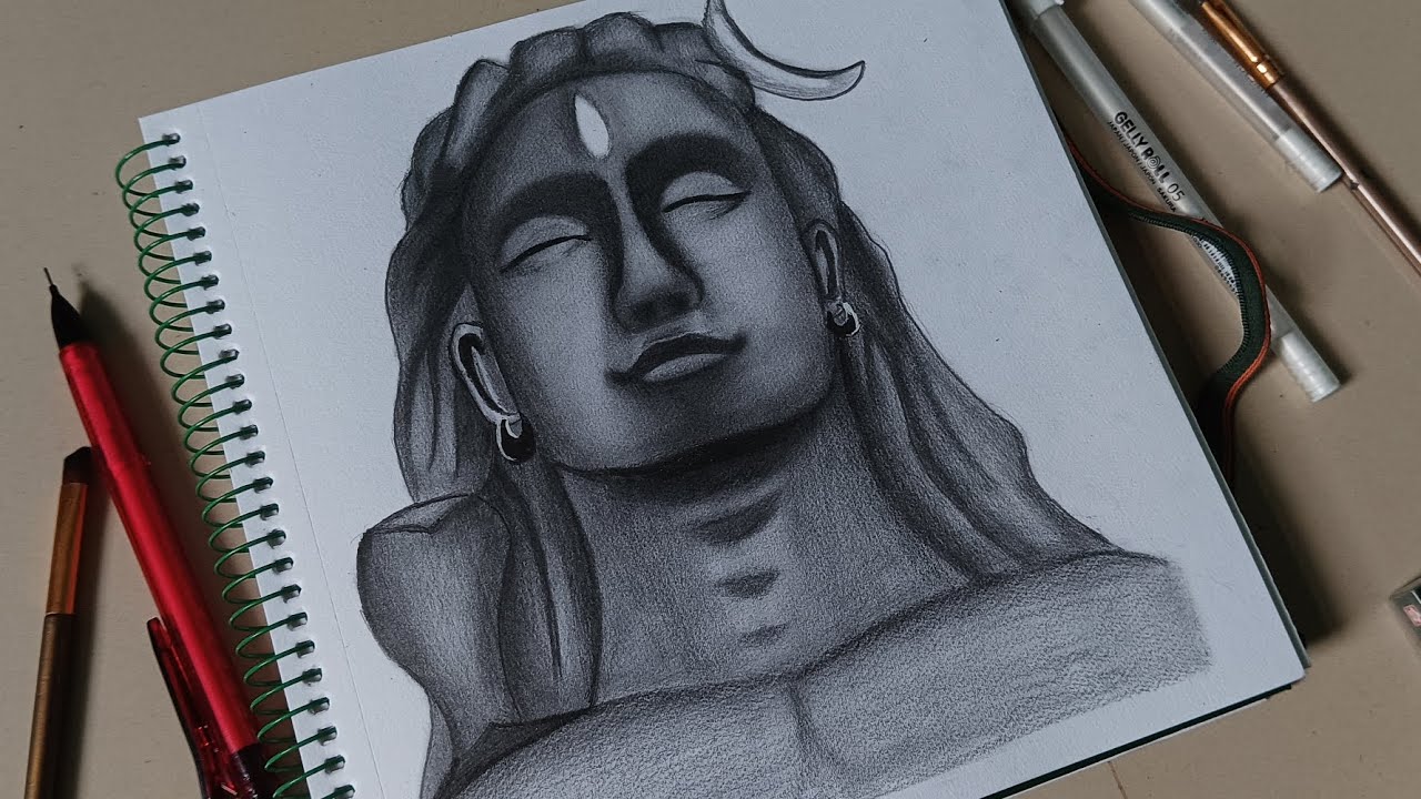 Lord Shiva "Adiyogi" Sketch | Mahashivratri Special Drawing - YouTube