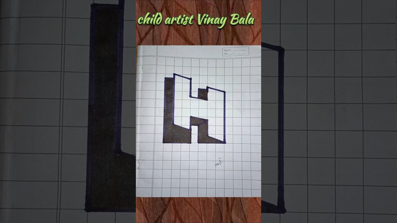 Simple and unique 3d letter H drawing #art #youtubeshorts - YouTube